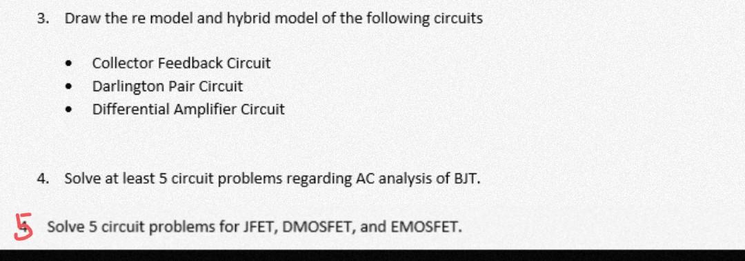 Solved 3. Draw the re model and hybrid model of the | Chegg.com