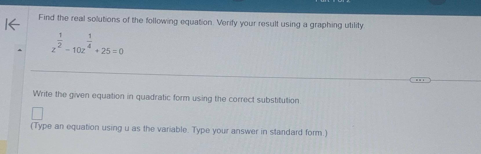 Solved Find the real solutions of the following equation. | Chegg.com