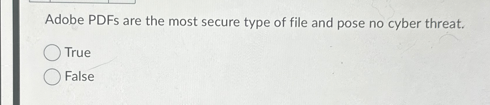 Solved Adobe PDFs are the most secure type of file and pose | Chegg.com