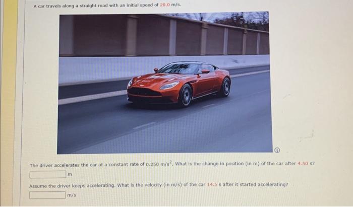 Solved A car travels along a straight road with an initial | Chegg.com