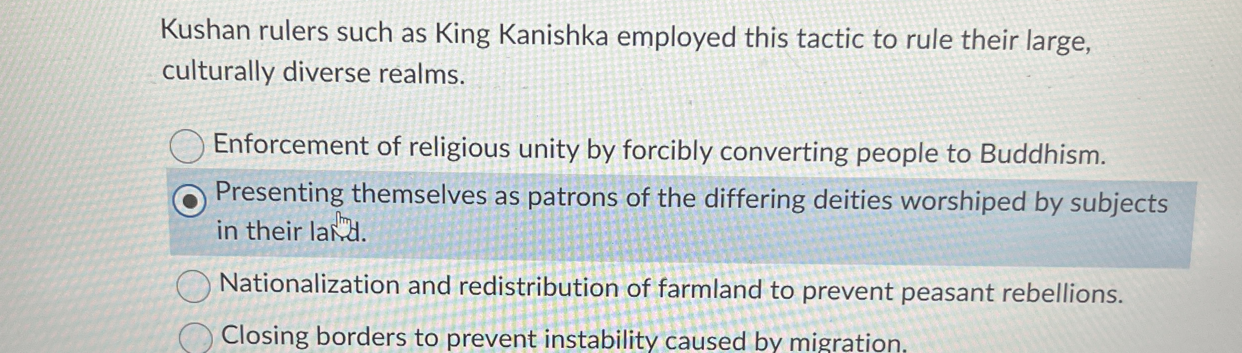 Solved Kushan rulers such as King Kanishka employed this | Chegg.com