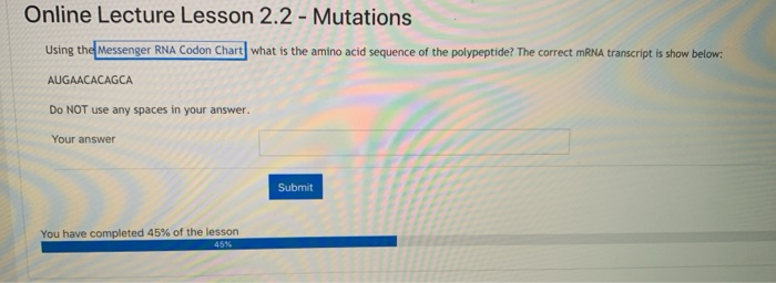 Solved Online Lecture Lesson 2.2 - Mutations Using the | Chegg.com