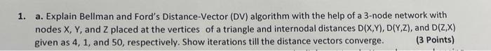 Solved 1. a. Explain Bellman and Ford's Distance Vector (DV) | Chegg.com