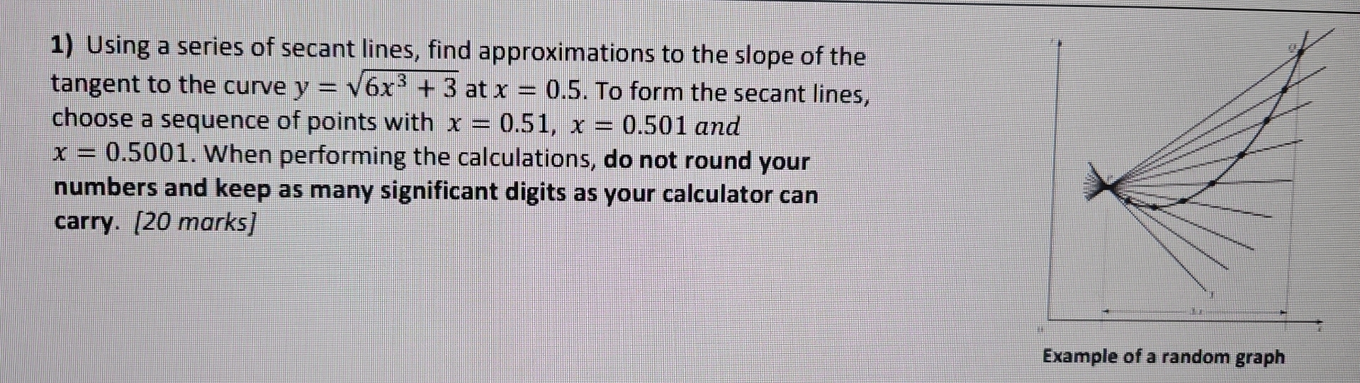 Solved Using a series of secant lines, find approximations | Chegg.com