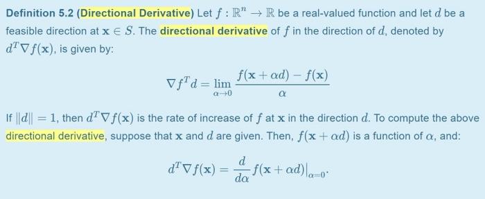 Directional derivative of maximal rate of | Chegg.com