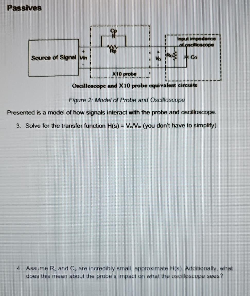 Solved PassivesFigure 2: Model of Probe and | Chegg.com
