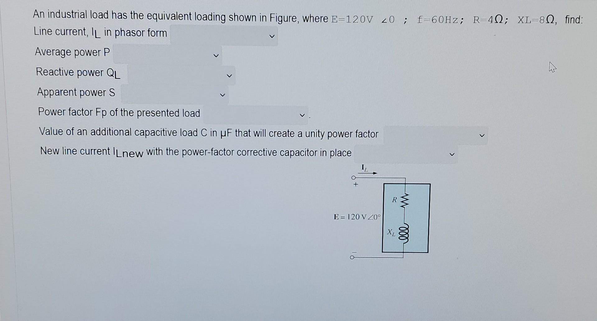 Solved An industrial load has the equivalent loading shown | Chegg.com