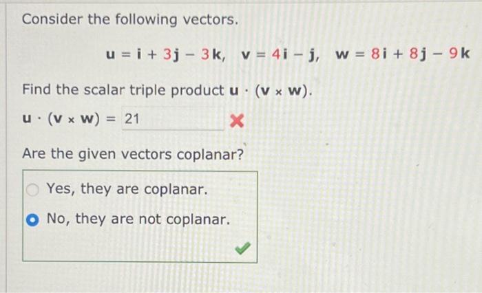 Solved Consider the following vectors. | Chegg.com