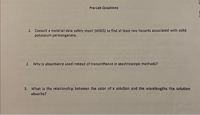 Solved 1. Consult a material data safety sheet (MSDS) to | Chegg.com