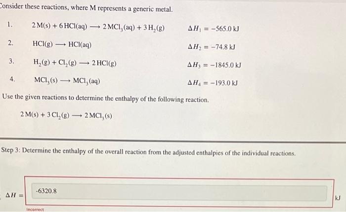 Solved Consider these reactions, where M represents a | Chegg.com