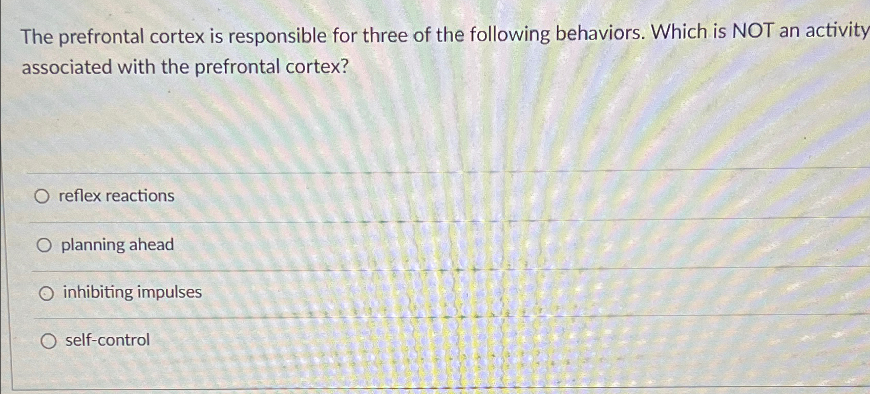 Solved The prefrontal cortex is responsible for three of the | Chegg.com