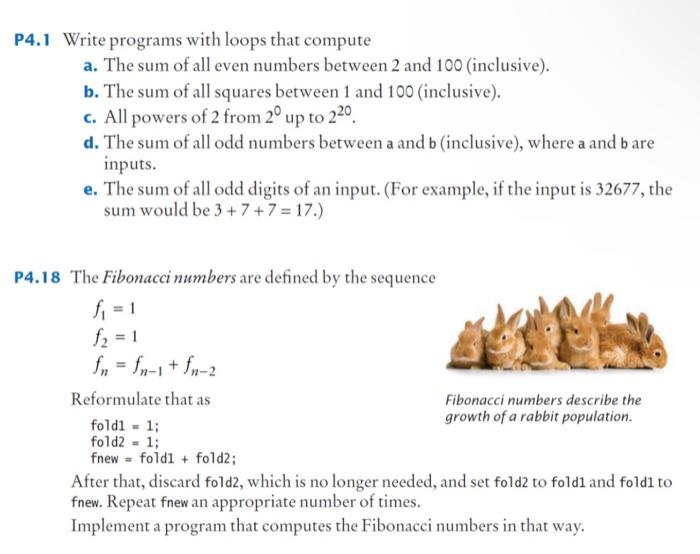 Solved P4.1 Write programs with loops that compute a. The | Chegg.com