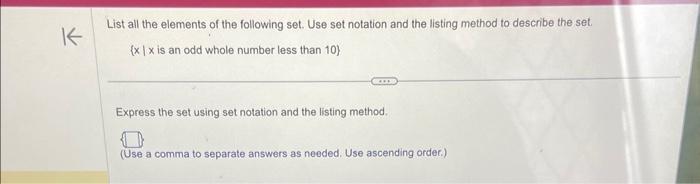 Solved List all the elements of the following set. Use set | Chegg.com