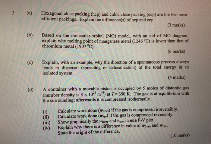 Solved Hexagonal close packing (hcp) and cubic close packing | Chegg.com