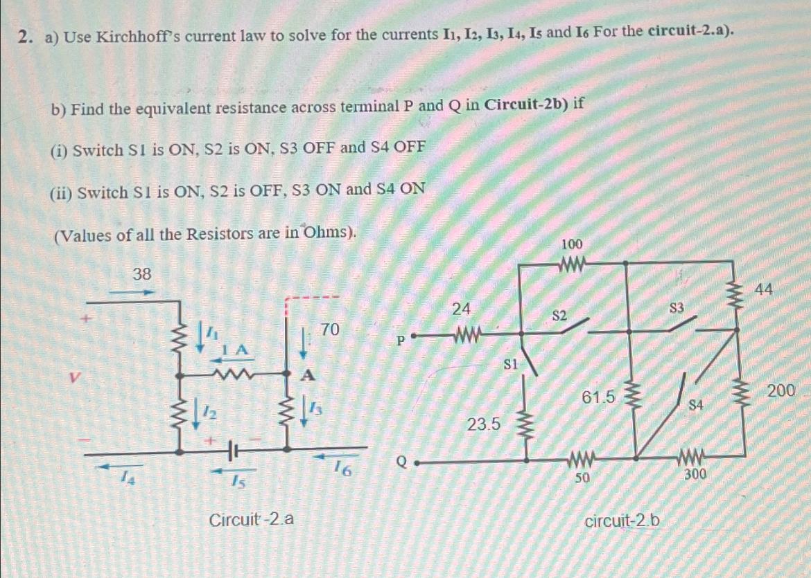 Solved a) ﻿Use Kirchhoff's current law to solve for the | Chegg.com