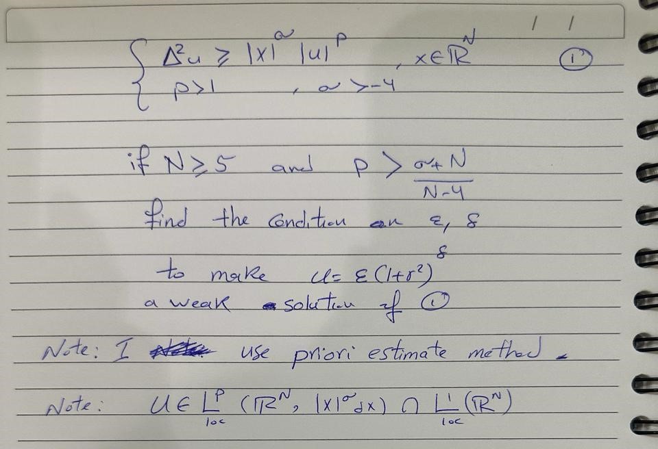 Solved Δ2u≥|x|∼|u|pp>1,α>-4if N≥5 ﻿and P>σ+NN-4find the | Chegg.com