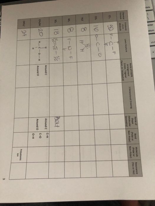 Solved Section Name Report Form Molecular Model Lab Name