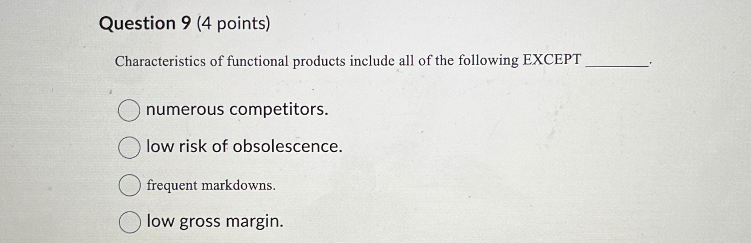 Solved Question 9 (4 ﻿points)Characteristics of functional | Chegg.com