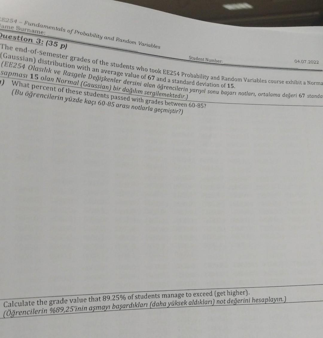Solved EE254-Fundamentals of Probability and Random | Chegg.com
