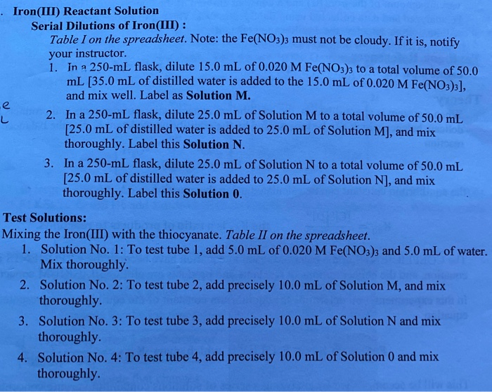 1. Show the calculation to determine the initial Fe3+ | Chegg.com