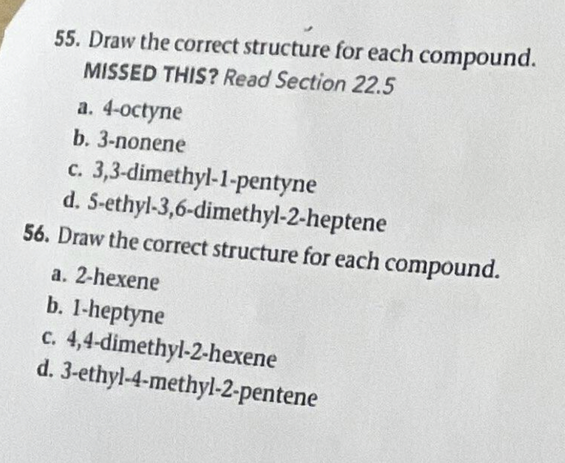 Solved Draw the correct structure for each compound. MISSED | Chegg.com