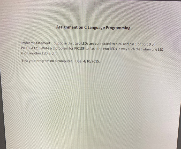 Solved Assignment On C Language Programming Problem 