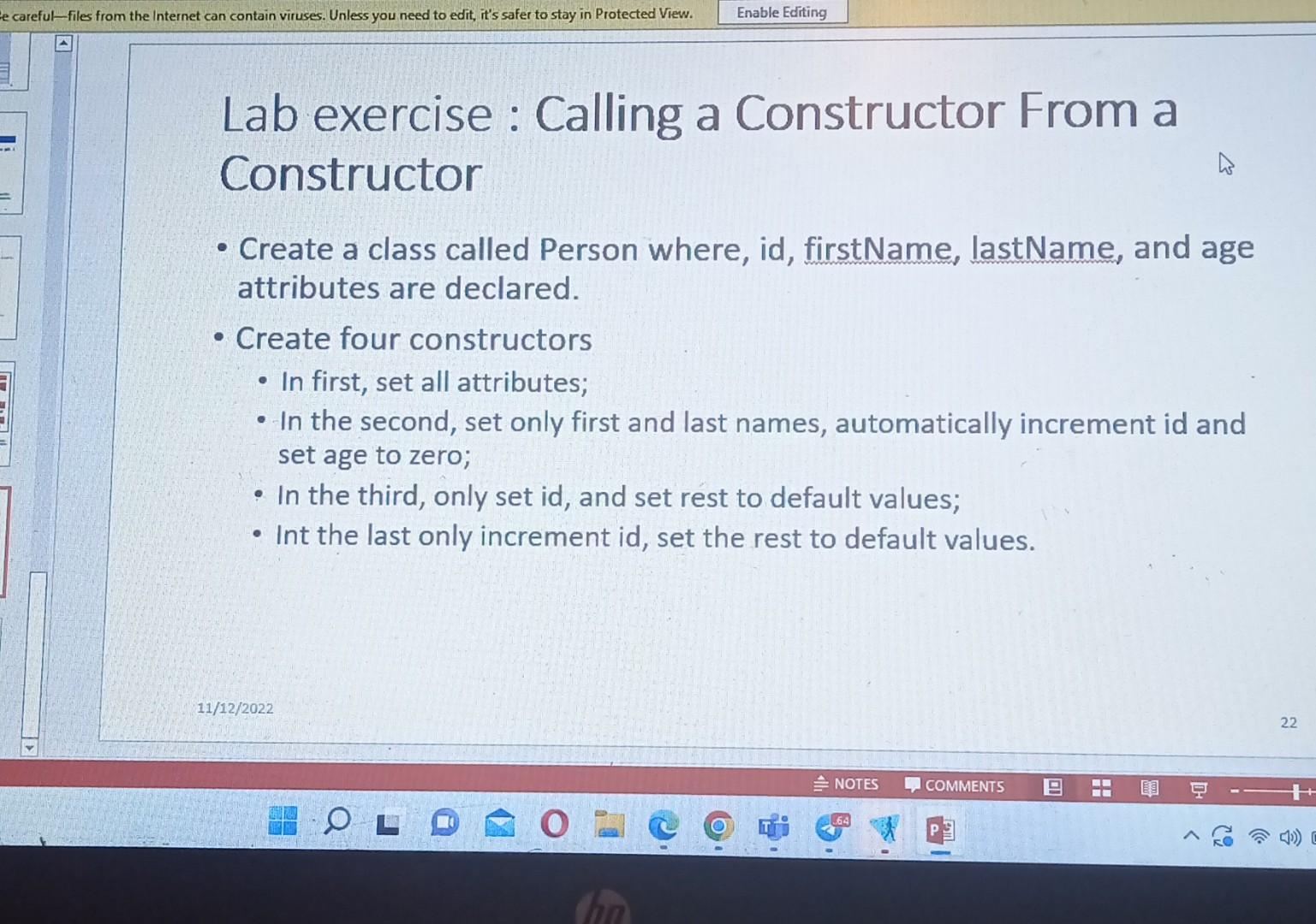Solved Lab Exercise Calling A Constructor From A 