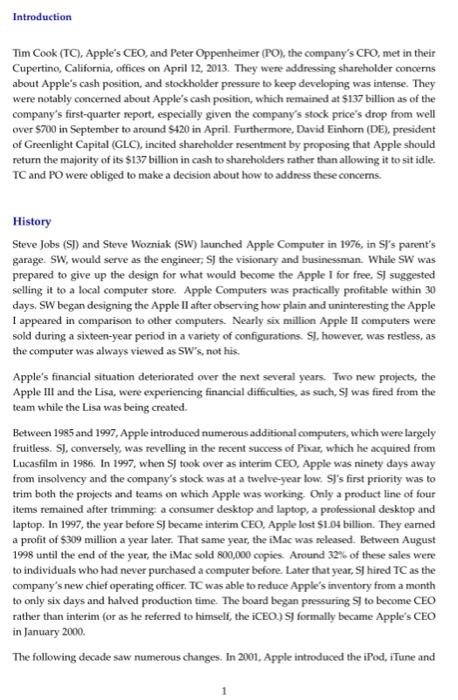 Introduction Tim Cook TC Apple s CEO And Peter Chegg