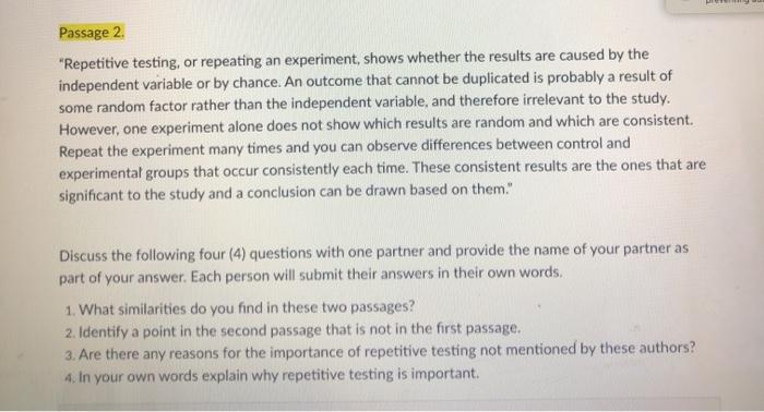 Solved Scientists try to repeat an experiment several to | Chegg.com