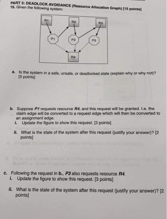 Solved DEADLOCK AVOIDANCE (Resource Allocation Graph) (15 | Chegg.com