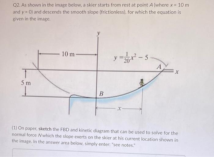 Solved Q2. As shown in the image below, a skier starts from | Chegg.com