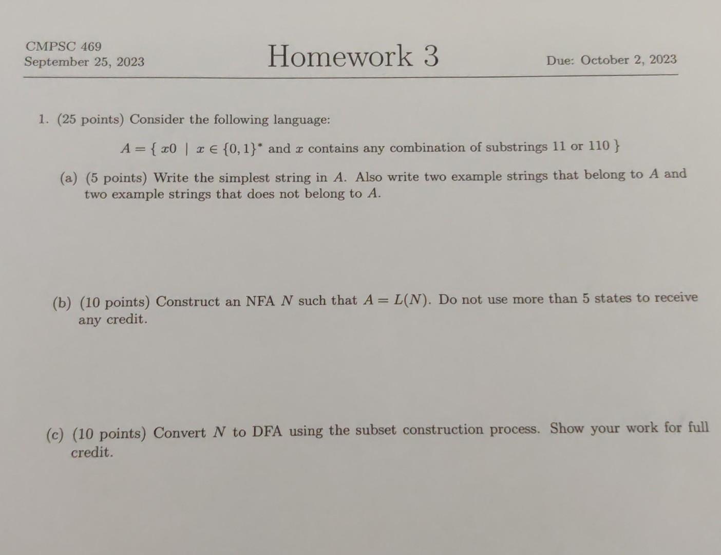 Solved CMPSC 469 September 25, 2023 Homework 3 1. (25 | Chegg.com