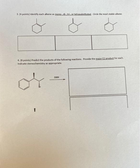 Solved 3. (4 points) Identify each alkene as mono- di- tris. | Chegg.com