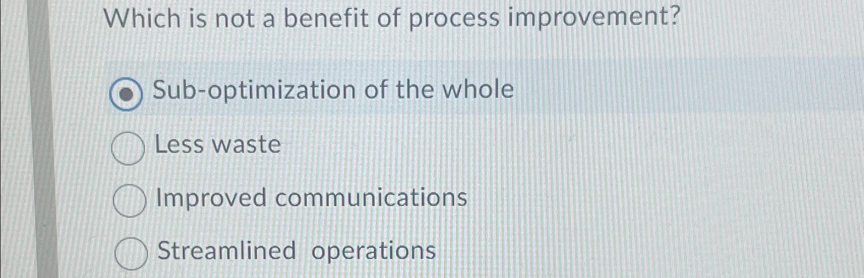 Solved Which is not a benefit of process | Chegg.com