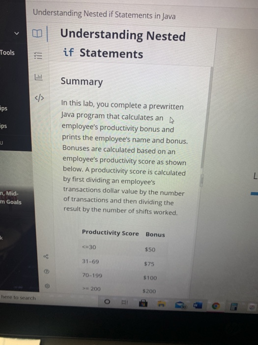 Understanding Nested if Statements in Java | Chegg.com