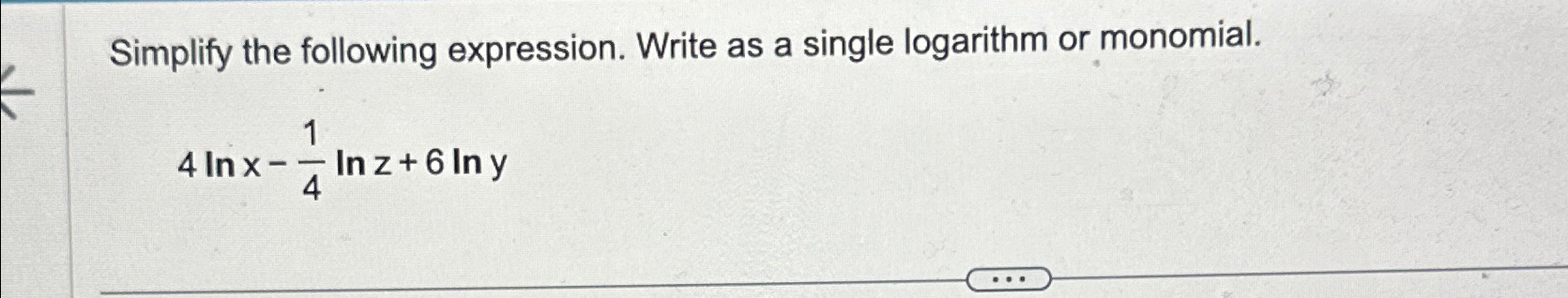 Solved Simplify the following expression. Write as a single | Chegg.com