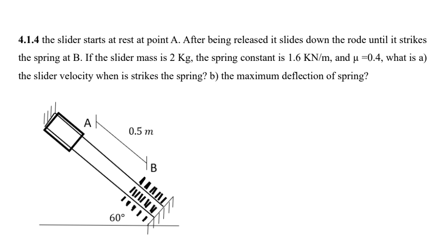 Solved 4.1.4 ﻿the slider starts at rest at point A. ﻿After | Chegg.com