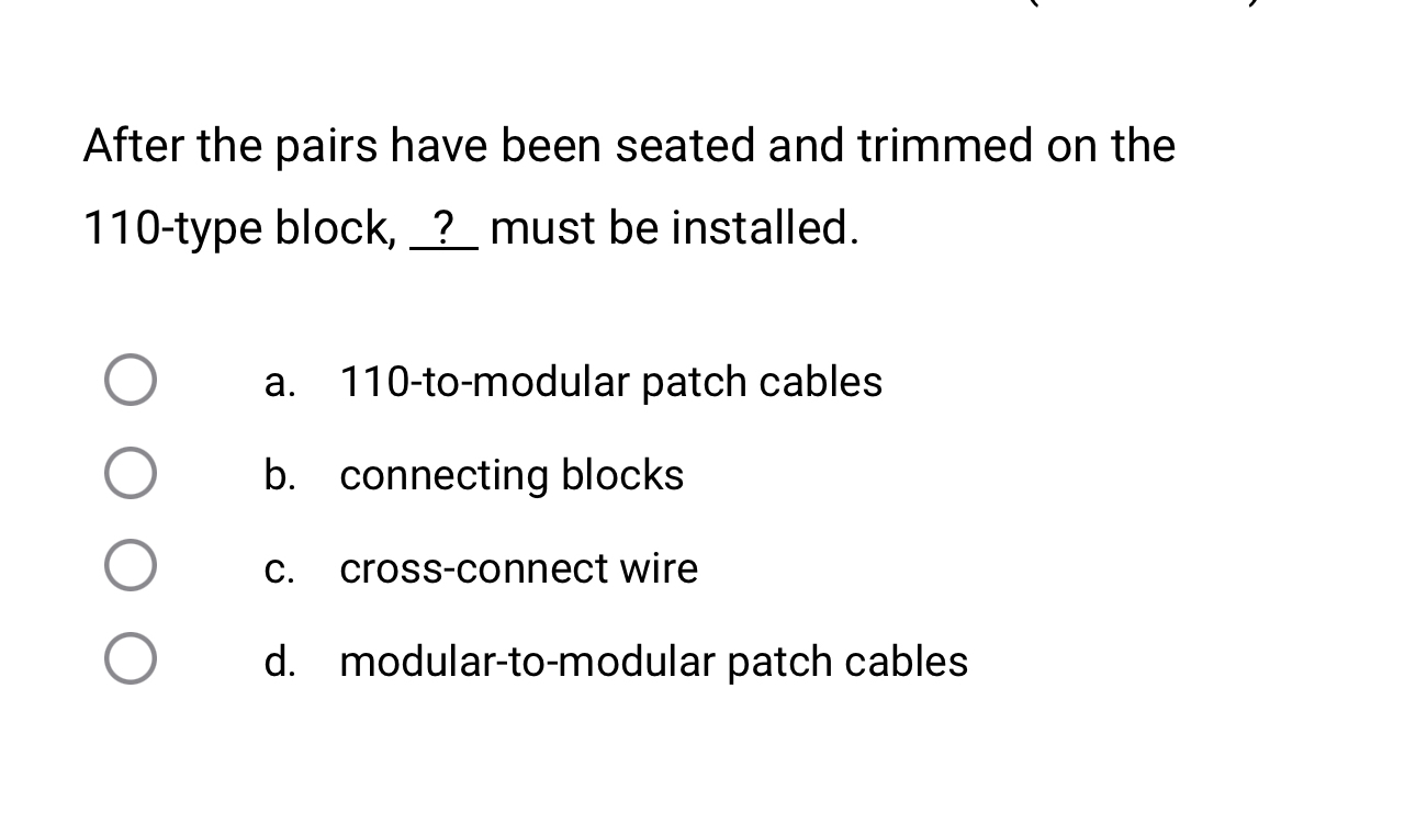 Solved After the pairs have been seated and trimmed on the | Chegg.com