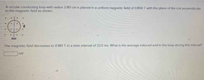 Solved A circular conducting loop with radius 2.80 cm is | Chegg.com