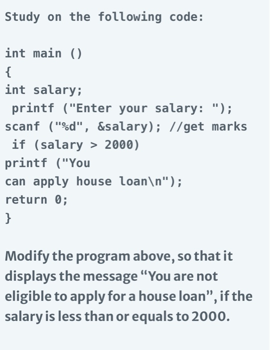 Solved Study on the following code: int main (). { int | Chegg.com