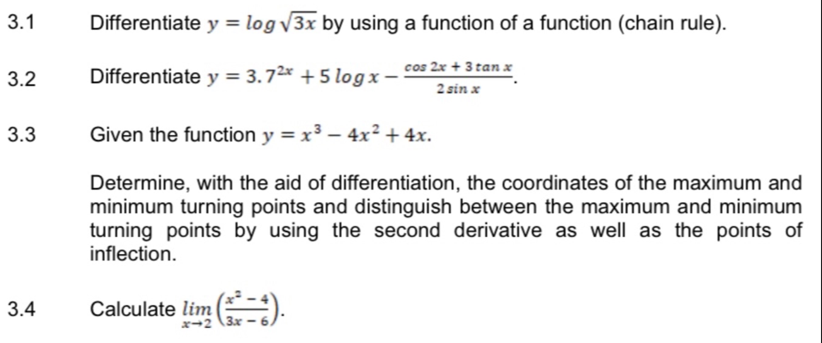 Solved Determine With The Aid Of Differentiation The