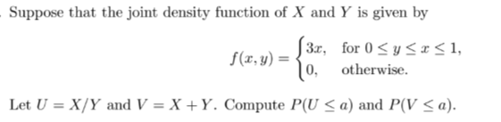 Solved Suppose that the joint density function of x ﻿and Y | Chegg.com