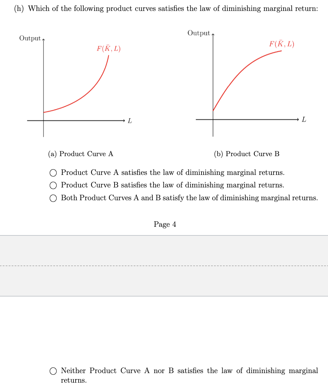 Which of the following product curves satisfies the | Chegg.com