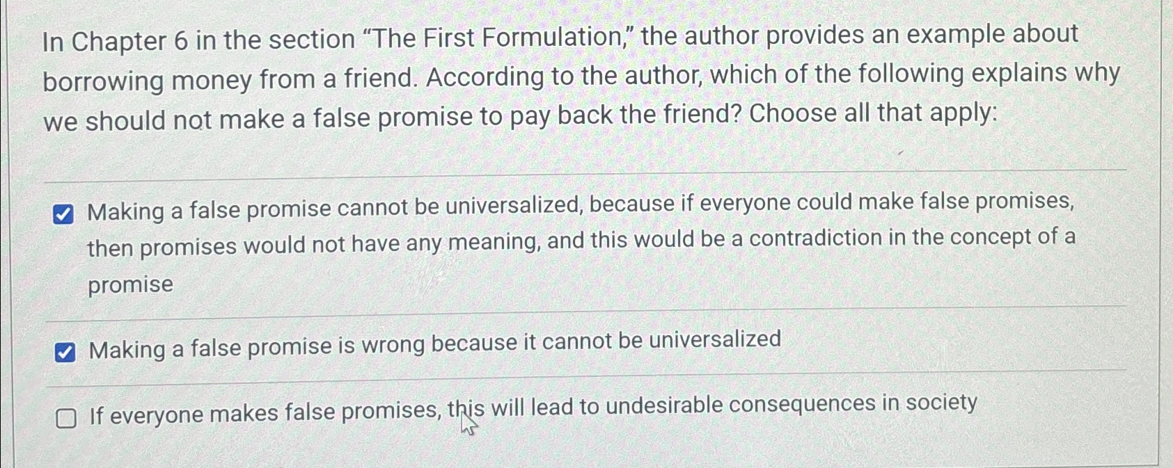 Solved In Chapter 6 ﻿in the section "The First Formulation," | Chegg.com