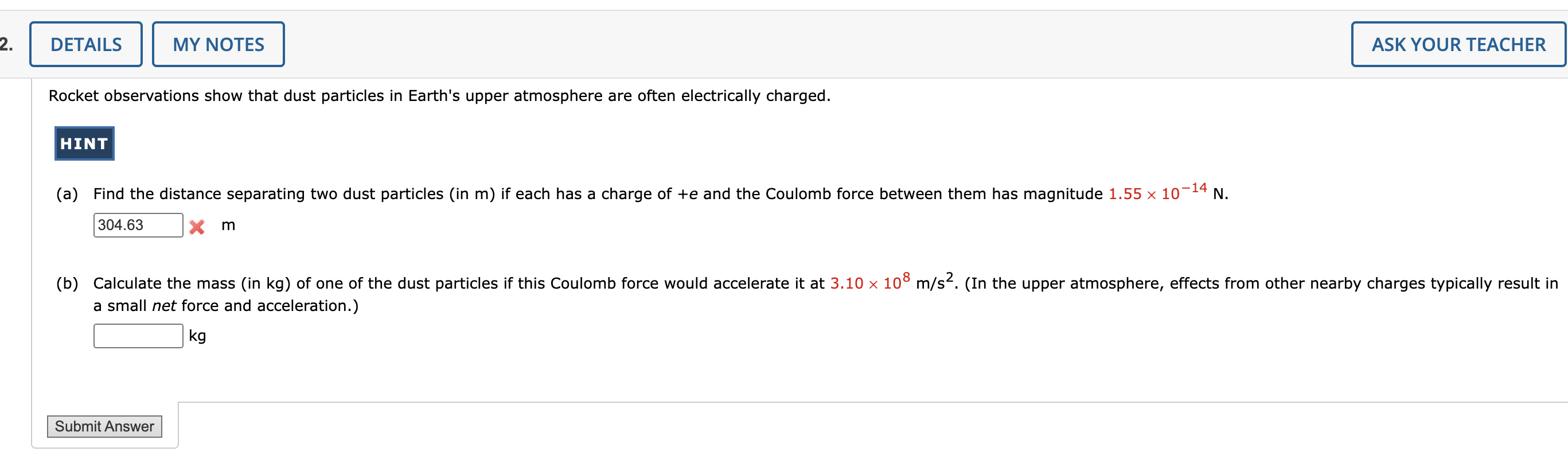 Solved Rocket observations show that dust particles in | Chegg.com