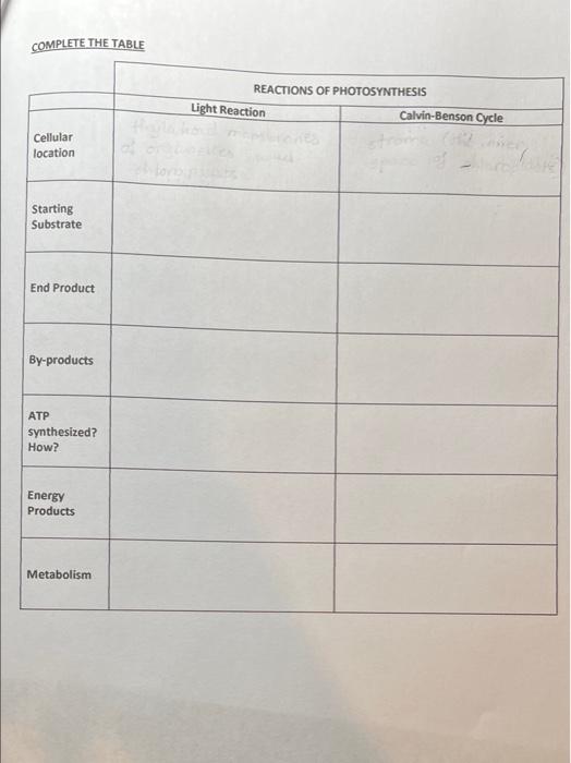 Solved Table: Row heading categories and clarification on | Chegg.com