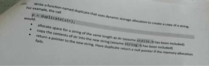 Solved 105. Write a function named duplicate that uses | Chegg.com