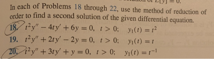 Solved out UI LLOJ = U. In each of Problems 18 through 22, | Chegg.com