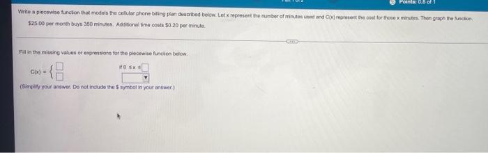 [Solved]: Write a piecewise function that models the cellul