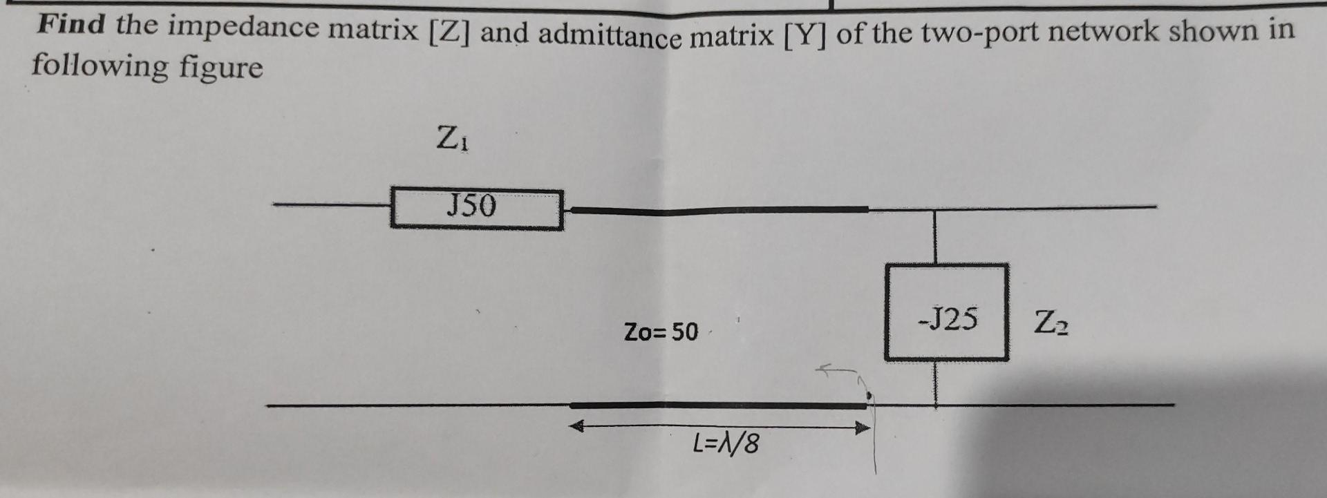Solved Find the impedance matrix [Z] and admittance matrix | Chegg.com